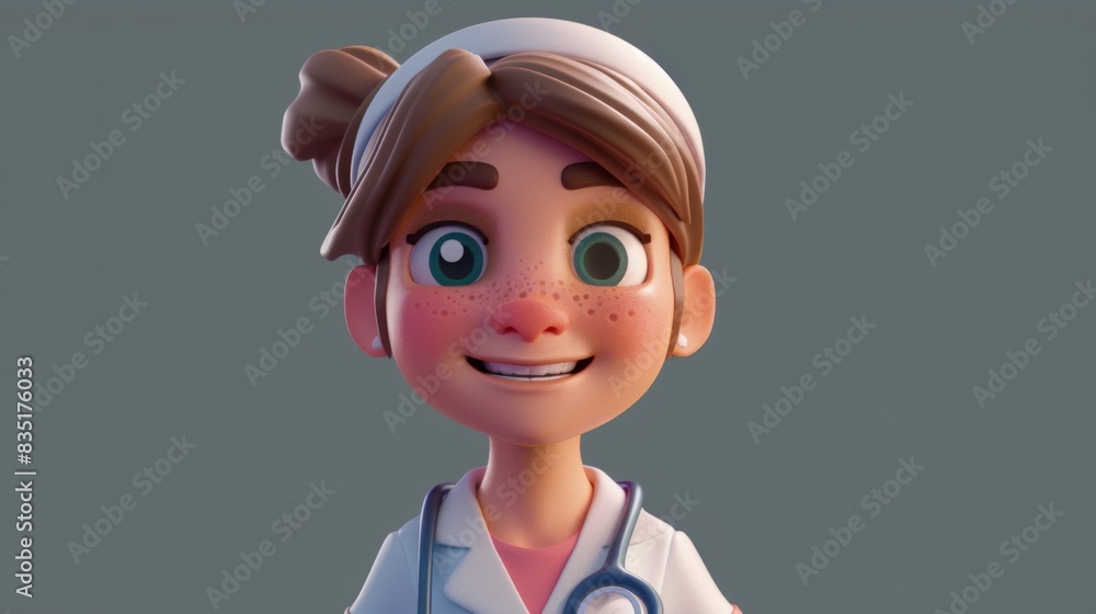 Animated cartoon doctor on transparent background. Generational ...