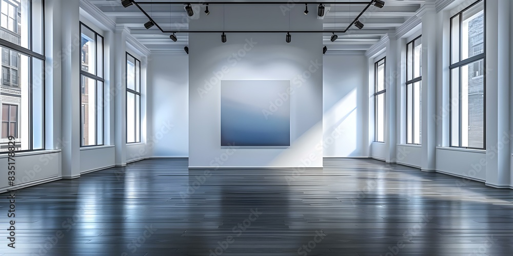 Mockup of an empty gallery with a white wall for displaying art ...