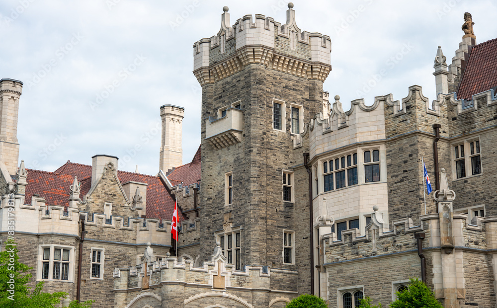 exterior of Casa Loma (detail of entrance), once castle-home of Sir ...