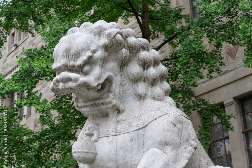 (close) female guardian lion made of carved marble from China dated to ...