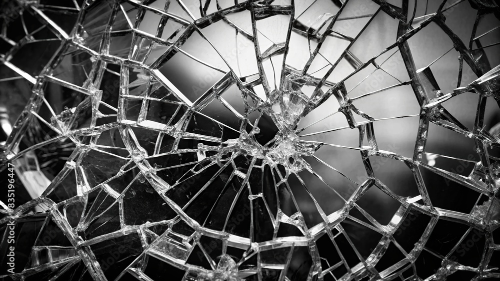 Abstract shattered glass texture in black and white , shattered, glass ...
