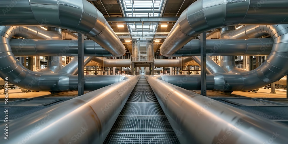 Inside Look at Complex Network of Pipes in an Industrial Power Plant ...