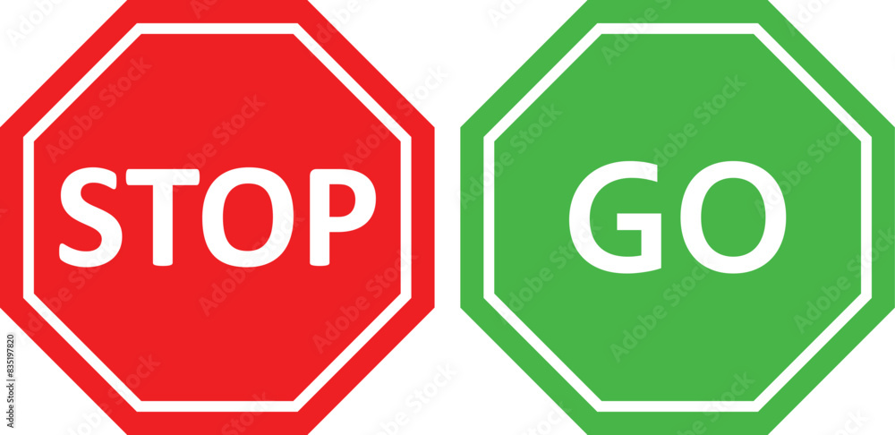 stop and go sign vector illustration Stock Vector | Adobe Stock