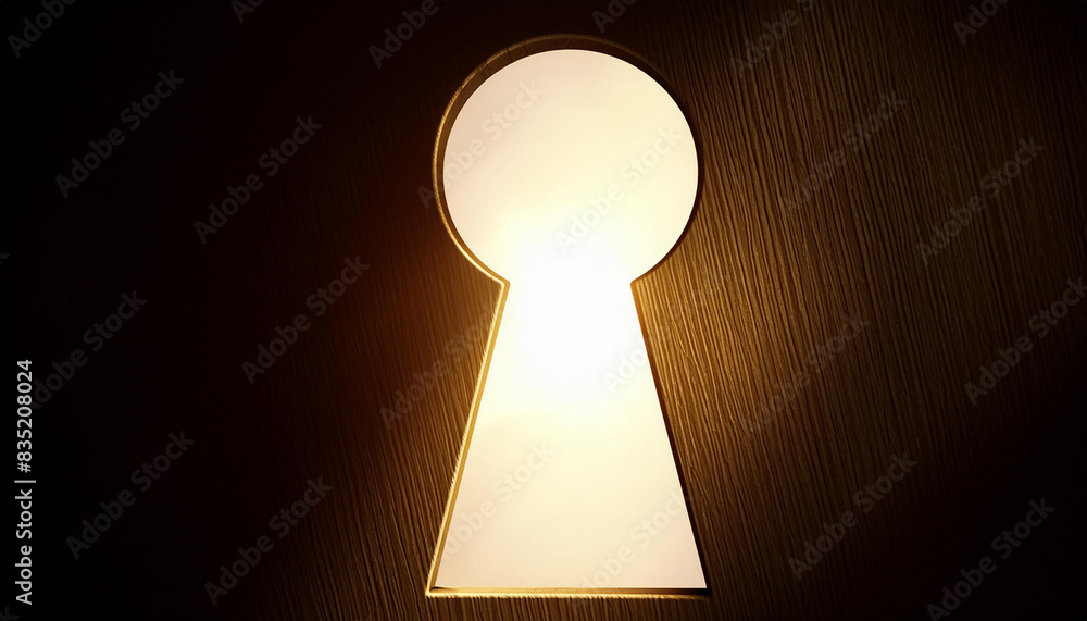 Golden light shining through keyhole creates dramatic effect ...