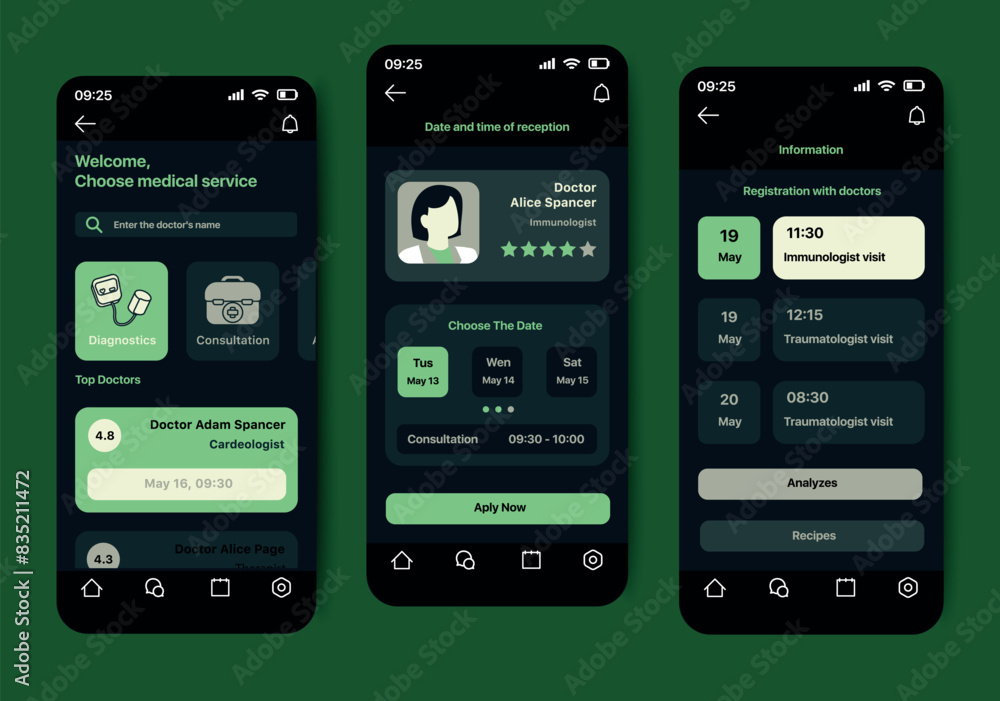 Medical app concept in flat design. A convenient and stylish medical ...