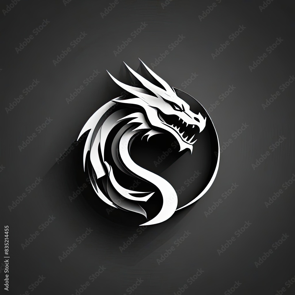 dragon tattoo style. chinese zodiac year of the dragon,, logo iconic ...