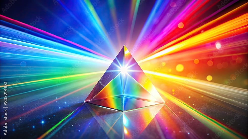 Bright and colorful prism light rainbow overlay with sparkling sunlight ...