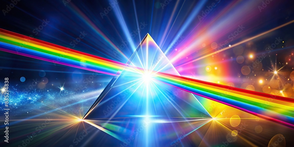 Rainbow prism light overlay with sparkling sunlight background, rainbow ...