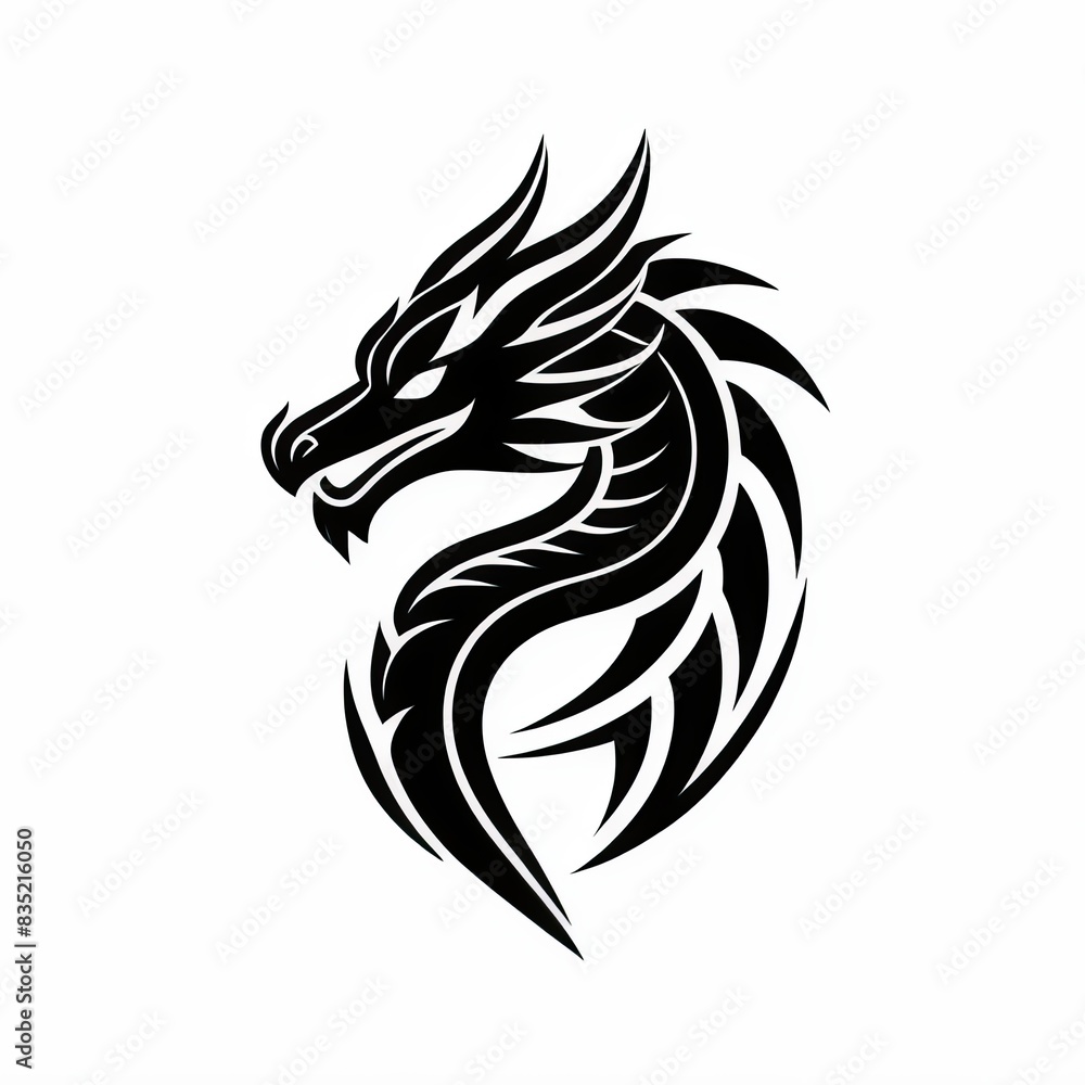dragon tattoo style. chinese zodiac year of the dragon,, logo iconic ...