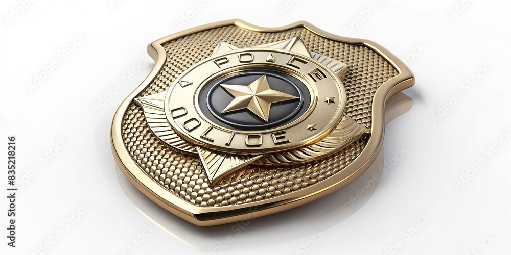 render of a police badge mockup on a white background, police, badge ...