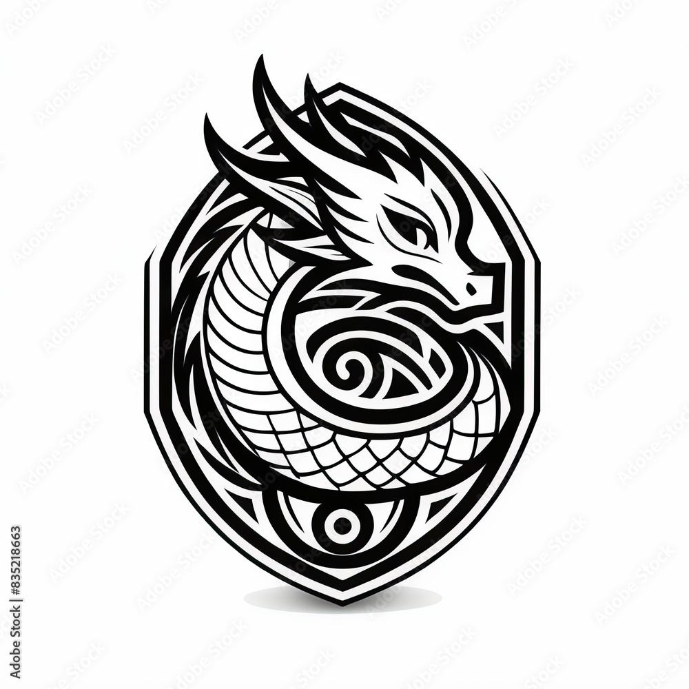 dragon vector design. chinese new year shio. logo gaming. icon apps ...