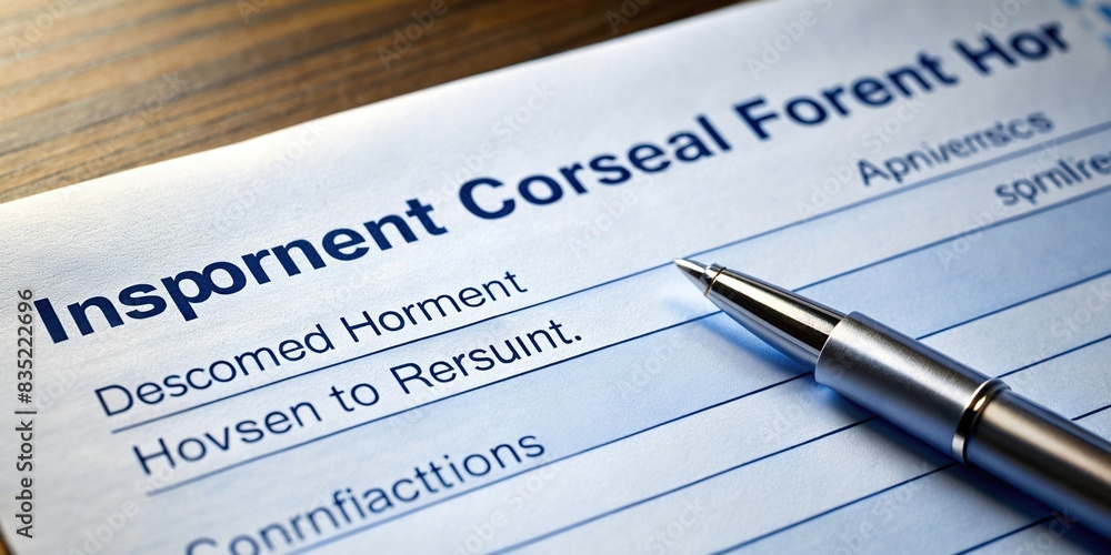 Informed consent form for hospital treatment procedure , medical ...