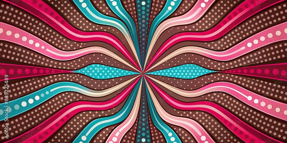 Retro groovy background design with strawberry pink, neon blue, and ...