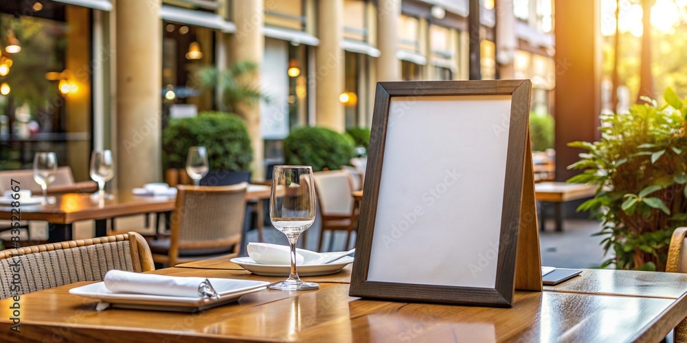 Blank restaurant menu at the entrance , restaurant, menu, entrance ...
