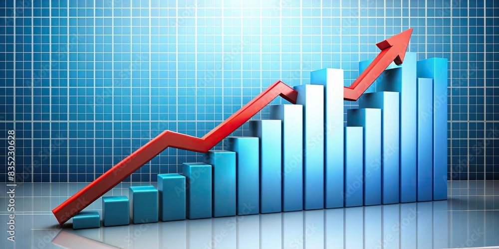 Growing graph set with arrow symbolizing business chart, profit growth ...