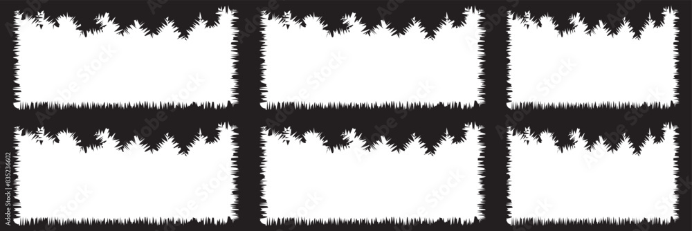 Torn paper frames with jagged edges. Ripped cutouts for collage ...