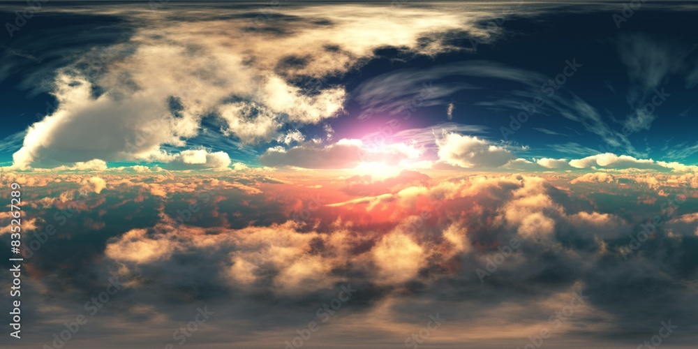 panorama of a stormy sea, HDRI, environment map , Round panorama ...