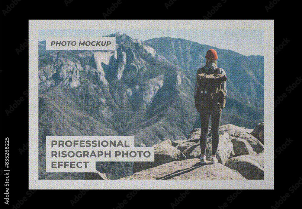 Risograph Film Vintage Frame Old Retro Photo Effect Paper Texture ...