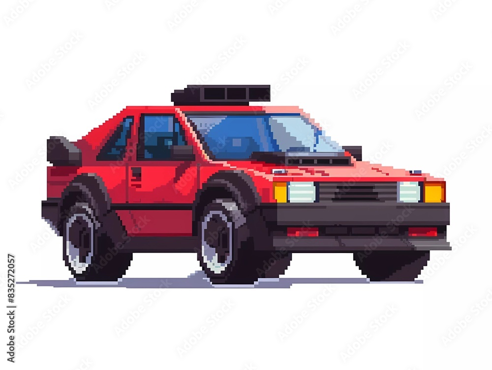 8-bit pixel car, pixel art vector illustration. isolated on white ...