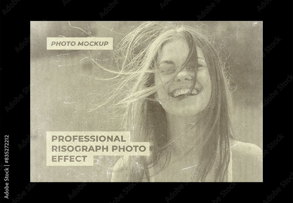 Risograph Film Vintage Frame Old Retro Photo Effect Paper Texture ...