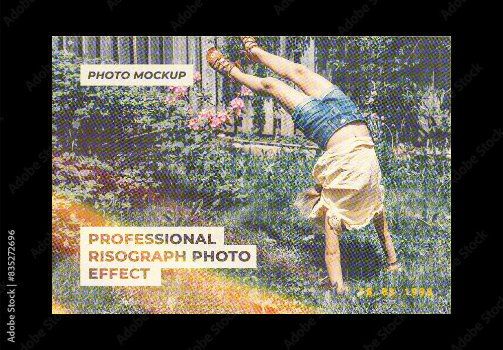 Risograph Film Vintage Frame Old Retro Photo Effect Paper Texture ...