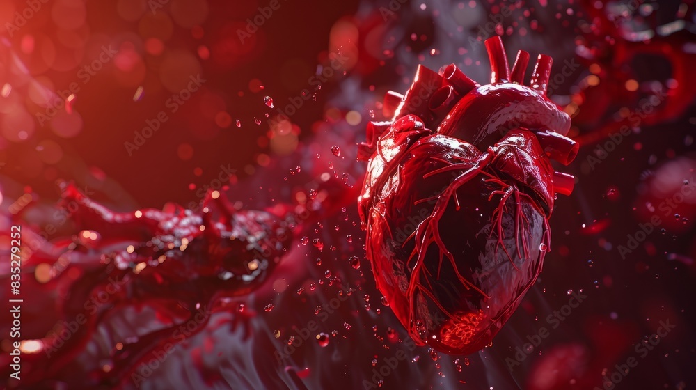 medical scientific concept background Human body heart function 3d ...