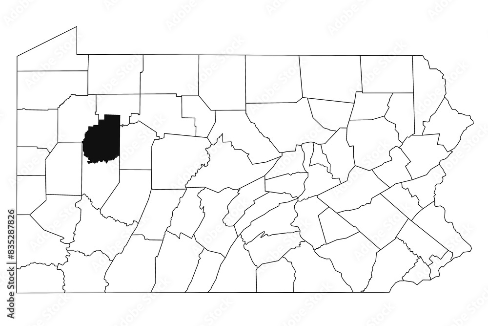 Map of Clarion County in Pennsylvania state on white background. single ...