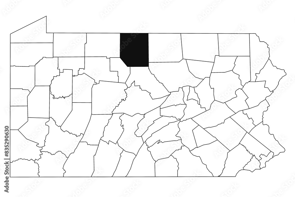 Map of Potter County in Pennsylvania state on white background. single ...
