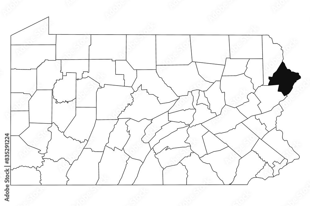 Map of pike County in Pennsylvania state on white background. single ...
