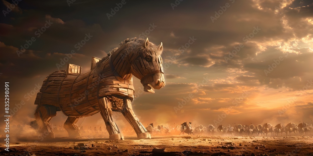 Trojan Horse Wooden Siege Weapon in Greek Mythology Deployed to ...