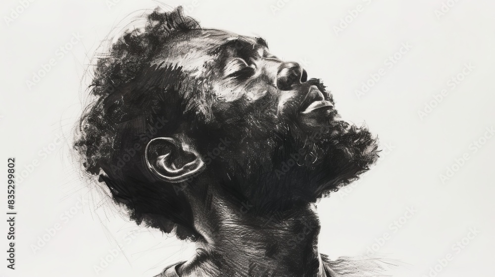 prophet Isaiah, bible, Charcoal pencil drawing, white background, 16:9 ...