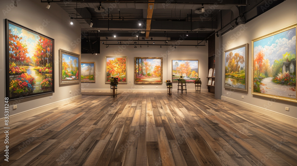 Sophisticated Avant Art Gallery layout displaying modern impressionist ...