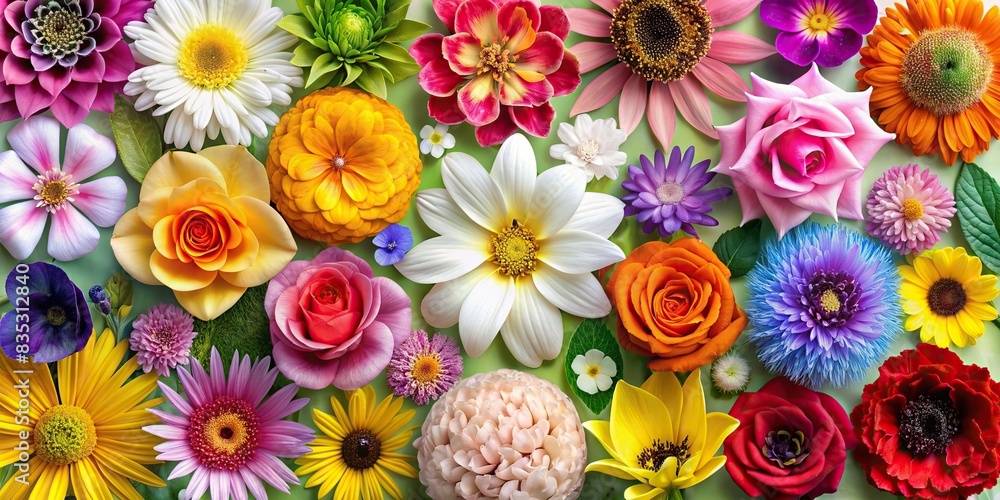Beautiful photo showcasing flower symbolism with various blooms ...