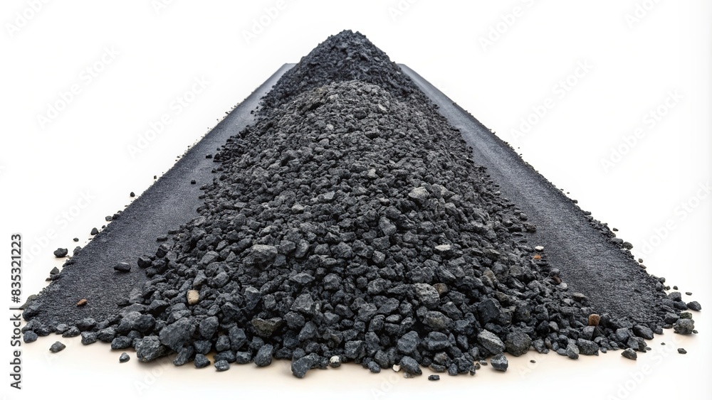 ภาพประกอบสต็อก Asphalt road scrap isolated on white background, asphalt ...
