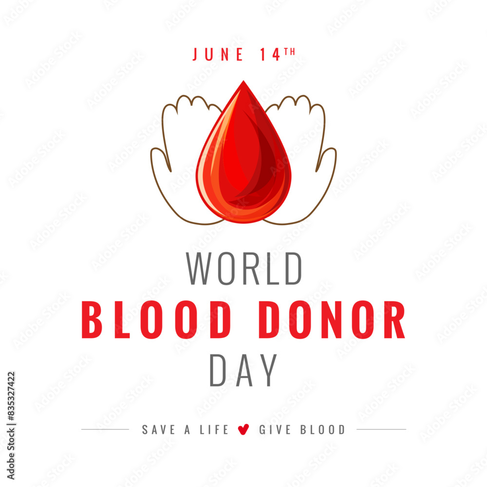 World Blood Donor Day advertising banner template. Social media poster ...