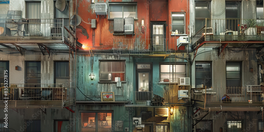 Retrofitted Tenement Building: A rundown tenement building that has ...