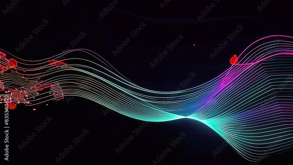 Vector abstract technology, light neon digital lines for artificial ...