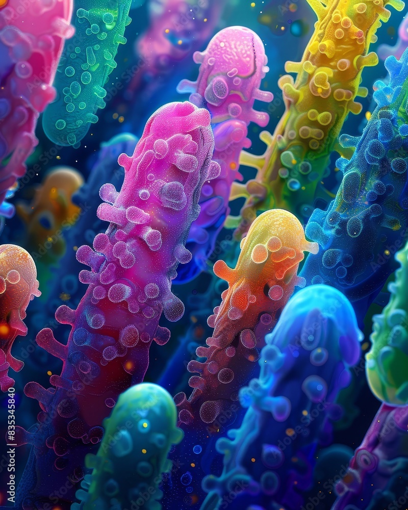 Instructive Pixel Art Illustration of Bacteria â€“ Vibrant and ...