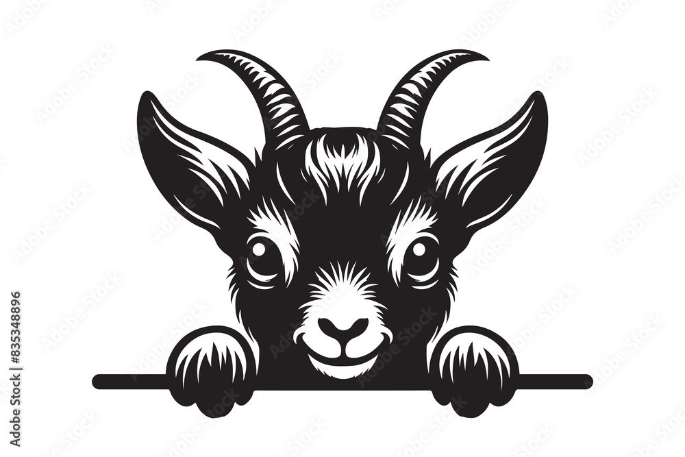 Peeking Goat Laser Cut File Stock Vector | Adobe Stock