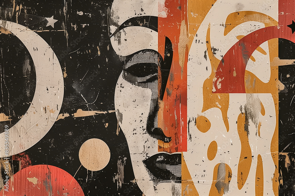 Retro-inspired poster incorporating random retro elements like vintage ...