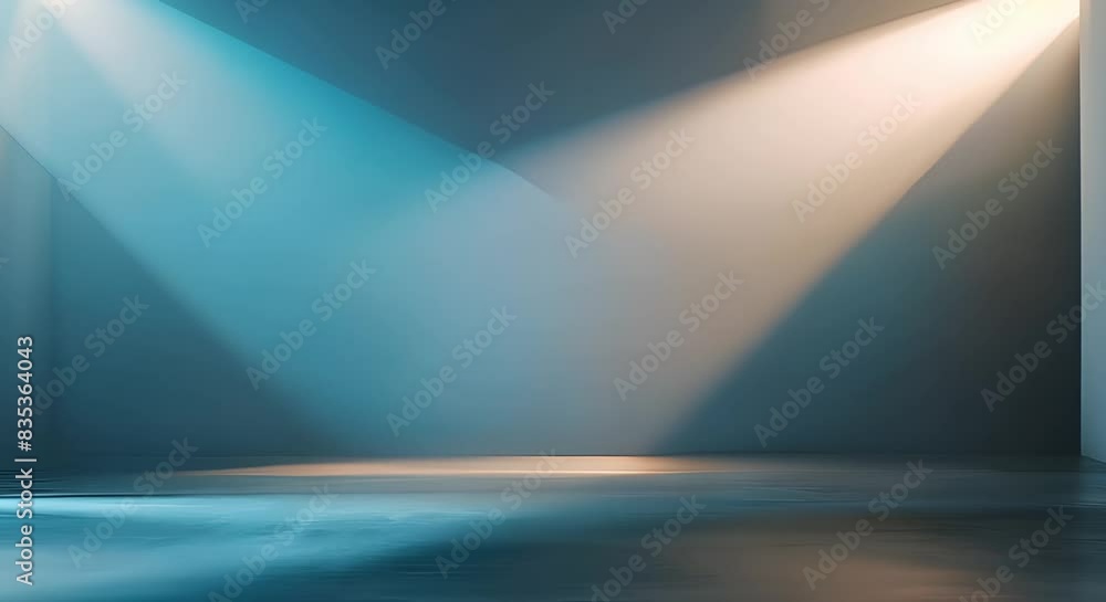 Highlighting Products in a Studio Room with Blue Spotlight and Premium ...