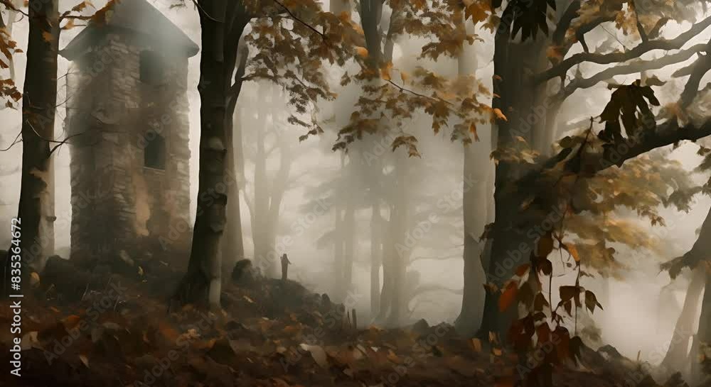 Shadowy Figures Amidst Whispering Leaves: Towering Presence. Concept ...