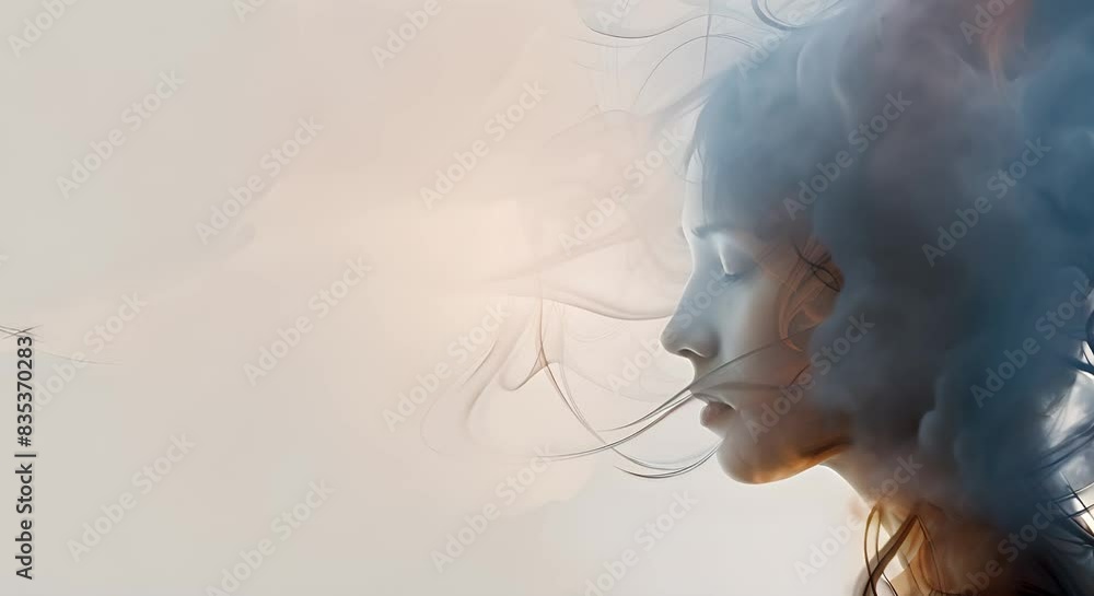 Illustration of overwhelmed woman drowning in information overload and ...