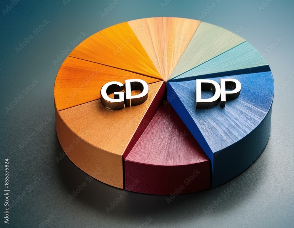 Clean design of a pie chart comparing different sectors contributions ...