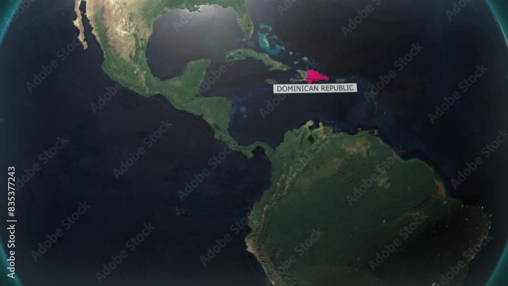 Dominican Republic map.The cinematic video background showcases ...