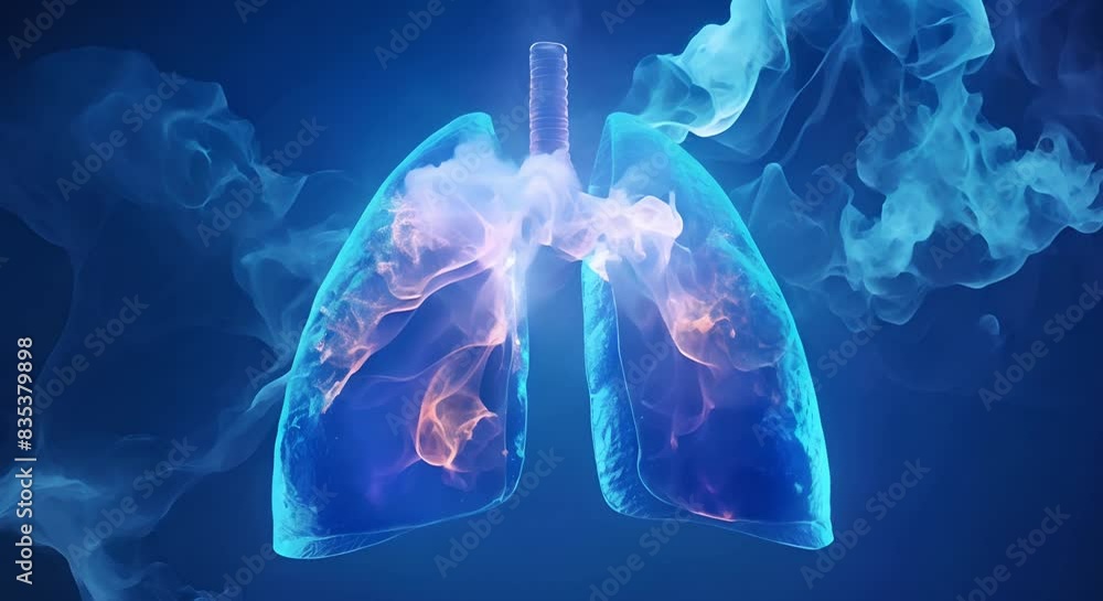 Abstract depiction of human lungs and respiratory system anatomy ...