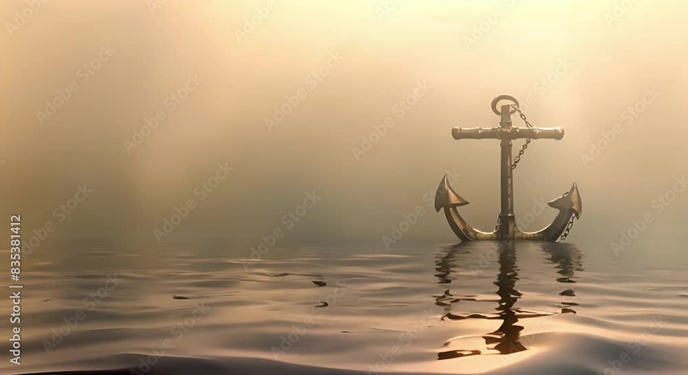 A haunting portrayal of a pirate ships anchor descending into murky ...
