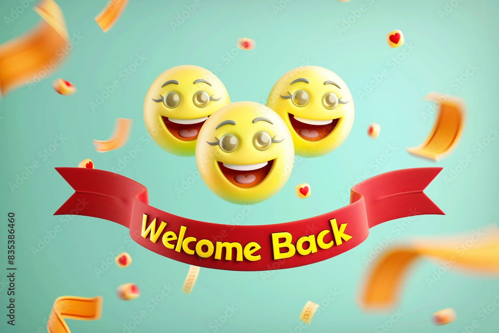 A cool mint green background displaying a 3D luxury yellow emoji with ...