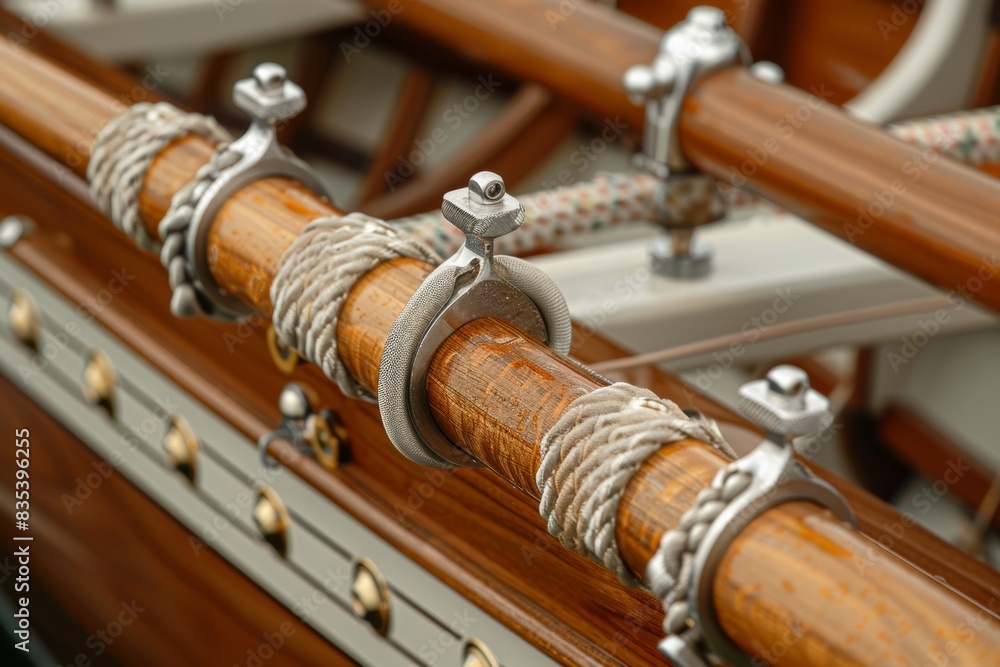 Detailed Image of Rowing Boat Rigging and Oarlocks - Competitive Rowing ...