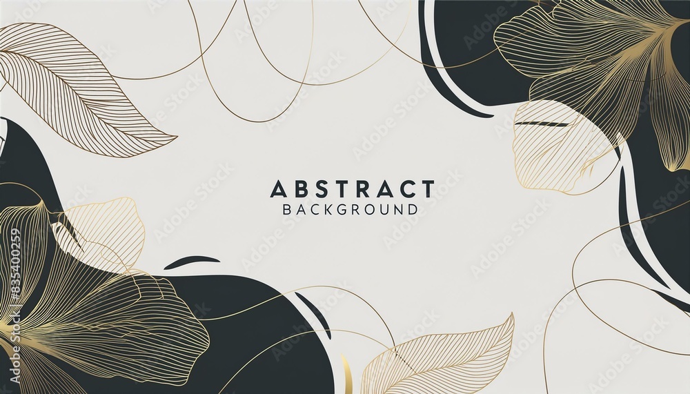 Abstract art background . Luxury minimal style wallpaper with golden ...